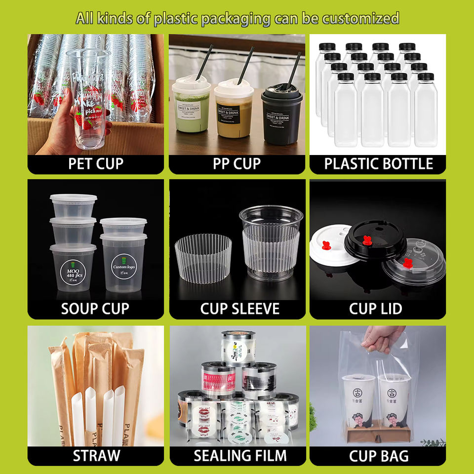 Wholesale Custom Logo Disposable Clear Plastic Cups