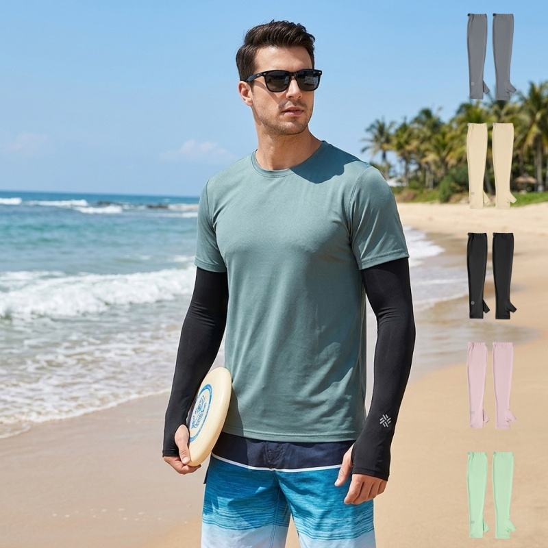 Unisex Custom Logo Adjustable Cuff Anti UV Breathable Ice Silk Stretchy ...