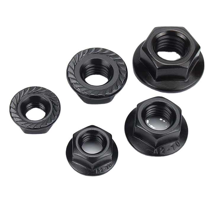 Black 304 Stainless Steel Hexagonal Flange Nut M3-M20 Surface Anti-Pull ...