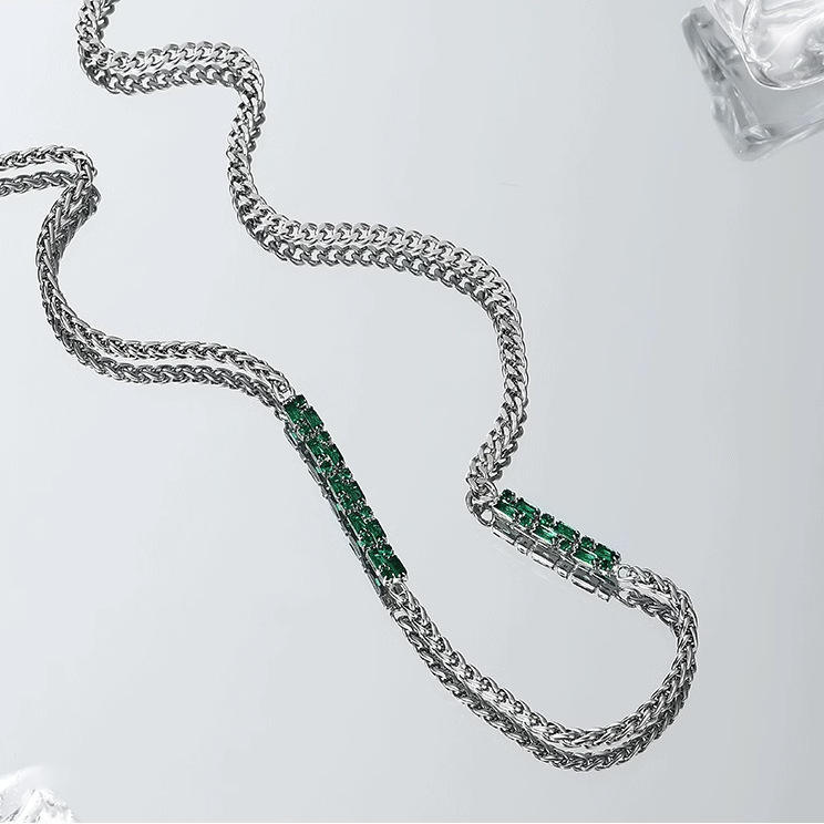 Necklace Unisex Pearl Bamboo Chain Color-free High-end All-match Hip ...