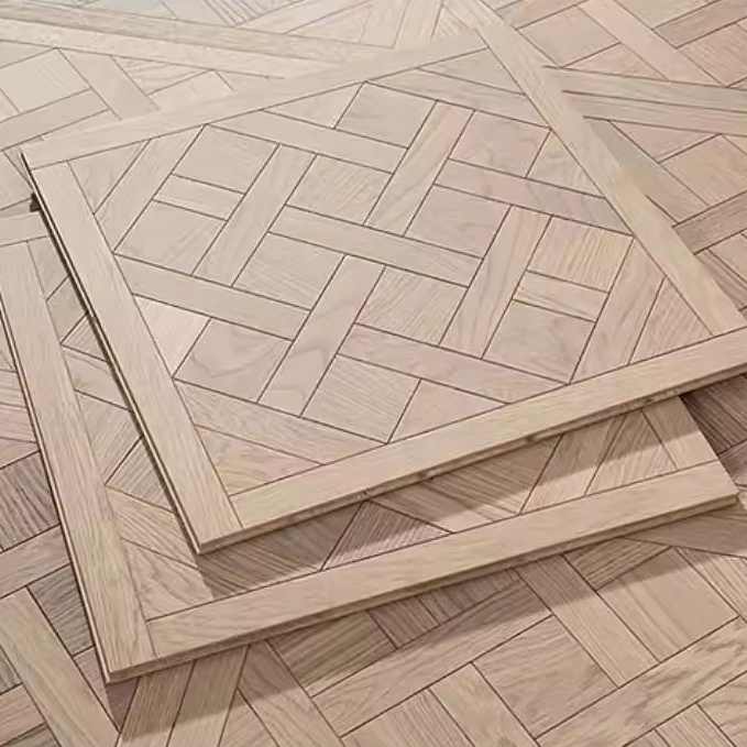 Luxury 14mm Click Natural Oak Parquet Flooring for Living Room