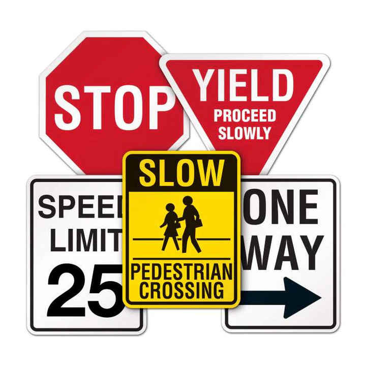 Factory direct sales Customer designed aluminum traffic signs drive ...
