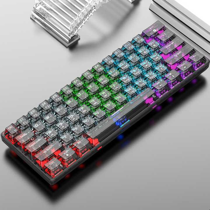 Xunfox K30 PRO Bluetooth Tri-Mode Transparent Mechanical Keyboard RGB ...