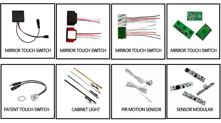 Smart Touch Sensor 12v LED Illuminated Mirror Bathroom Mirror Touch ...