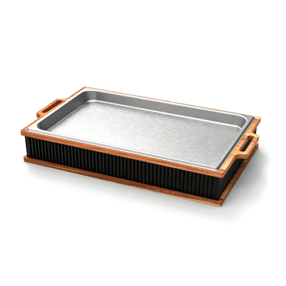 BBQ Wooden Warming Plate Tray Charcuterie Hot Plate Griller for Camping ...