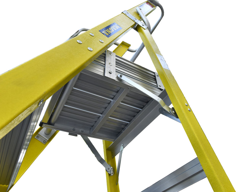 Industrial Design Strength Fiberglass Large Platform Ladder 8 Steps ...