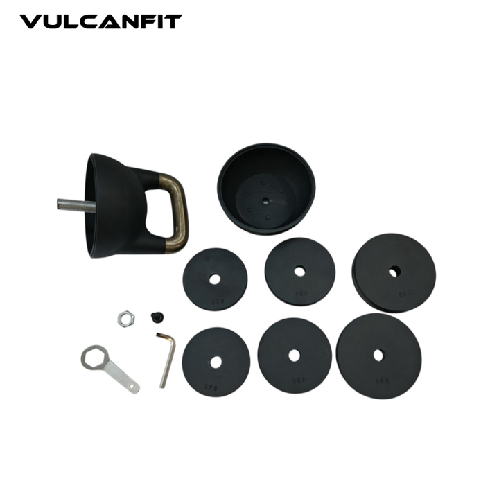 VULCANFIT Adjustable Steel Kettlebell - 32kg Universal Fitness