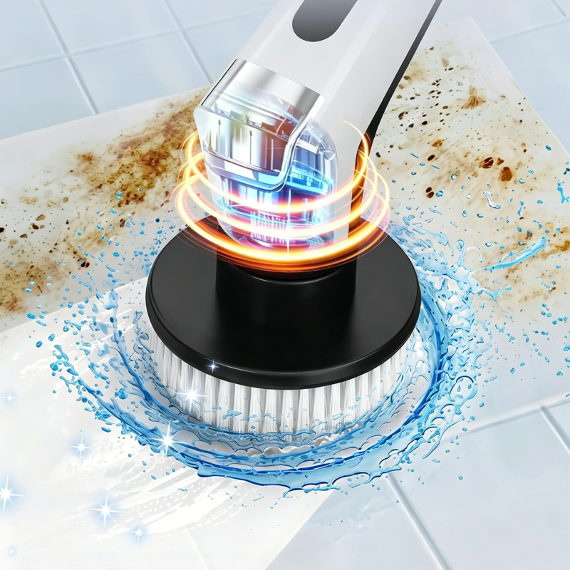 Electric Spin Scrubber with Retractable Long Handle & Variable Speeds ...