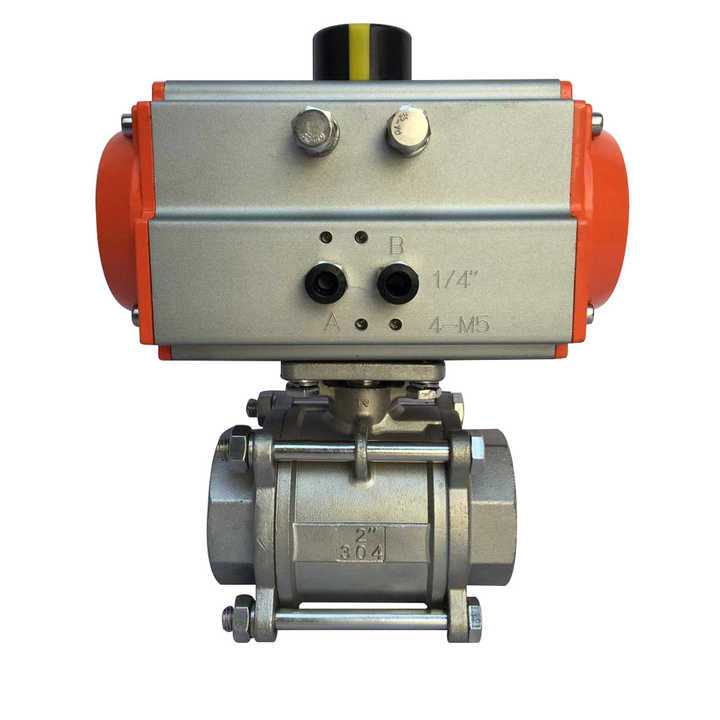 Spring Return Pneumatic Actuator Stainless Steel 304 Threaded Ball ...