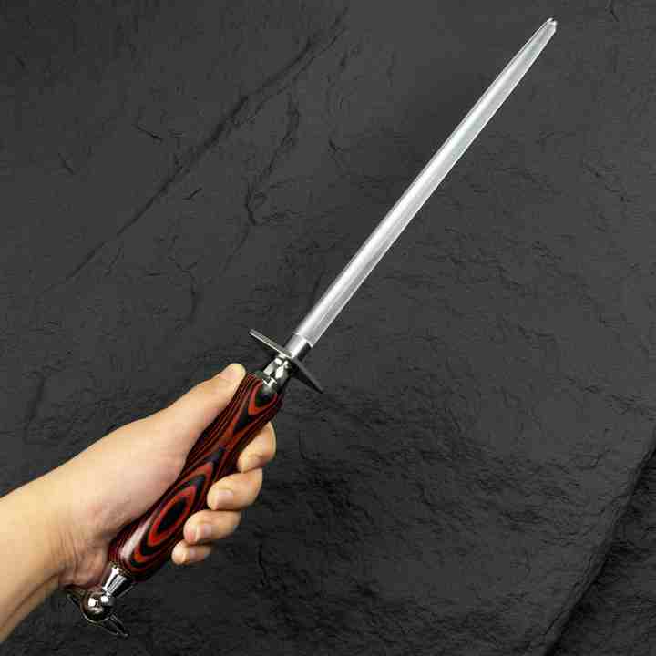 Honing Steel 12 Inches Round Knife Sharpener Steel Sharpening Rod for ...