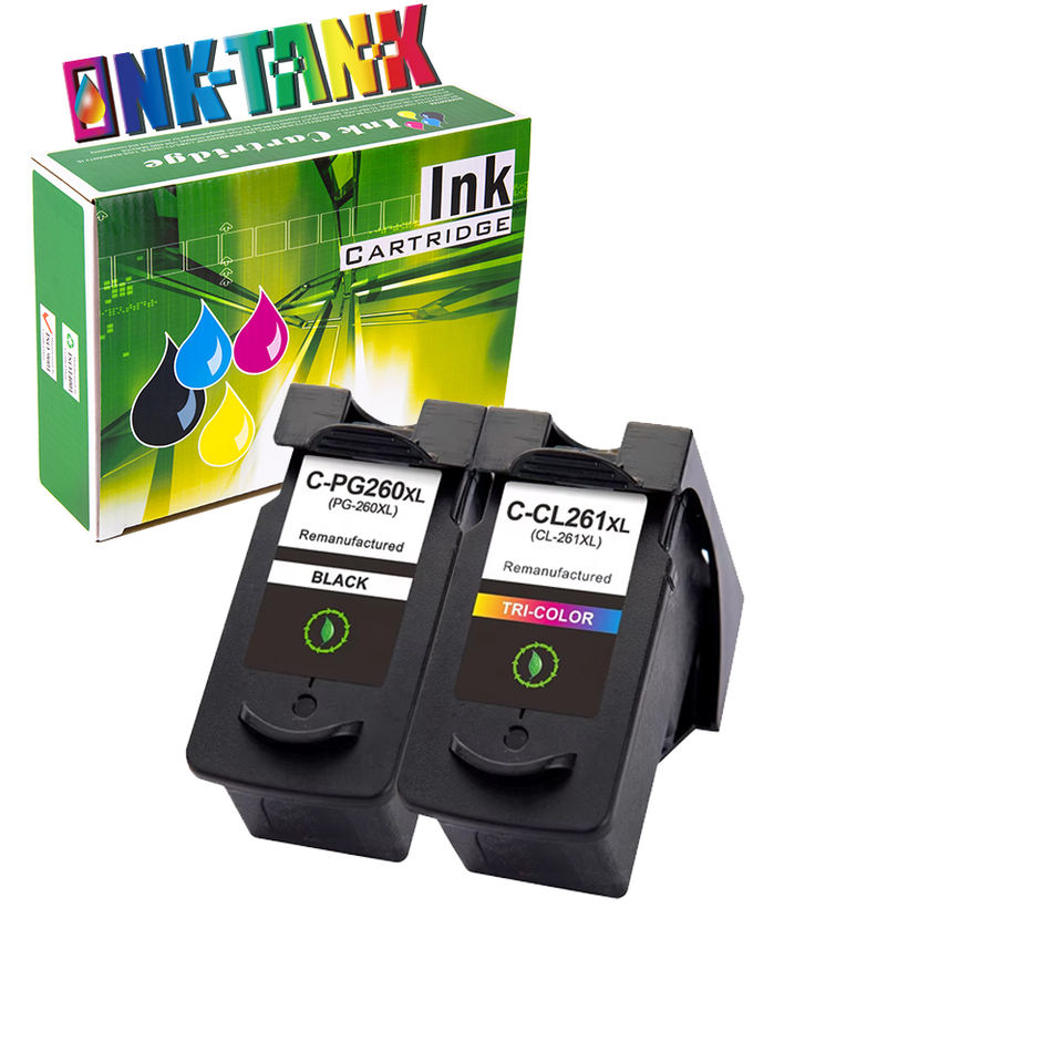 INK-TANK PG260 PG-260 PG 260 XL CL261 CL-261 260XL Remanufactured Black ...
