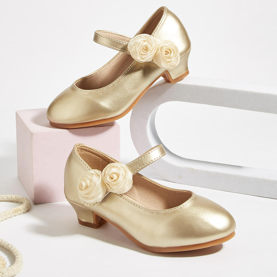 Girls' High Heels Shoes 2026 Spring New Collection Children's Flower ...
