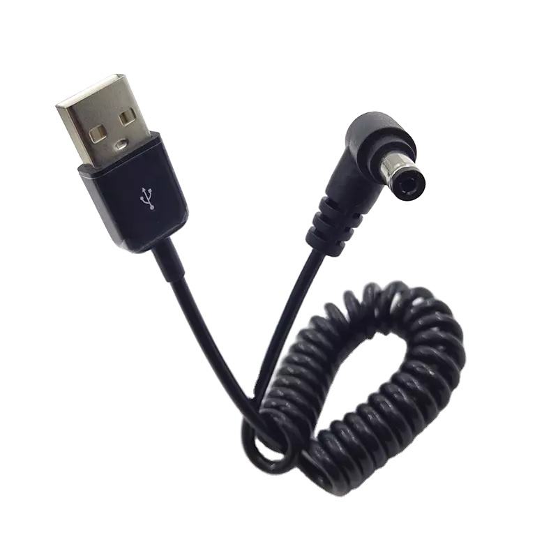 Usb a Male Connector to DC Jack Spring Cable 5.5*2.1mm Usb Male to DC ...