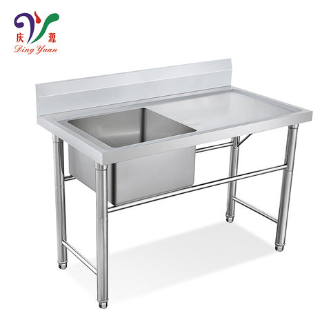 Commercial Stainless steel Sink Work Table Dishwasher Sink with Table ...