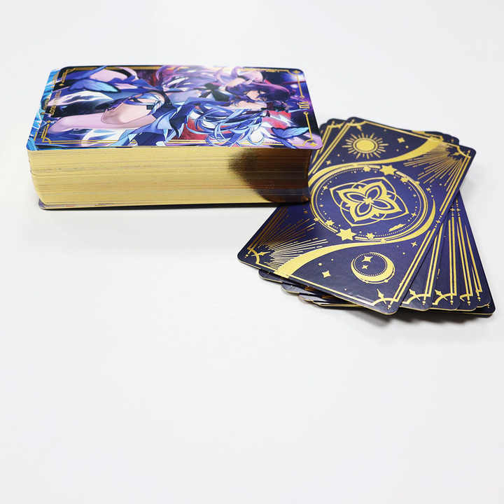 Custom Tarot Card Printing Holographic Trim Tarot 78 Card Deck Gold ...