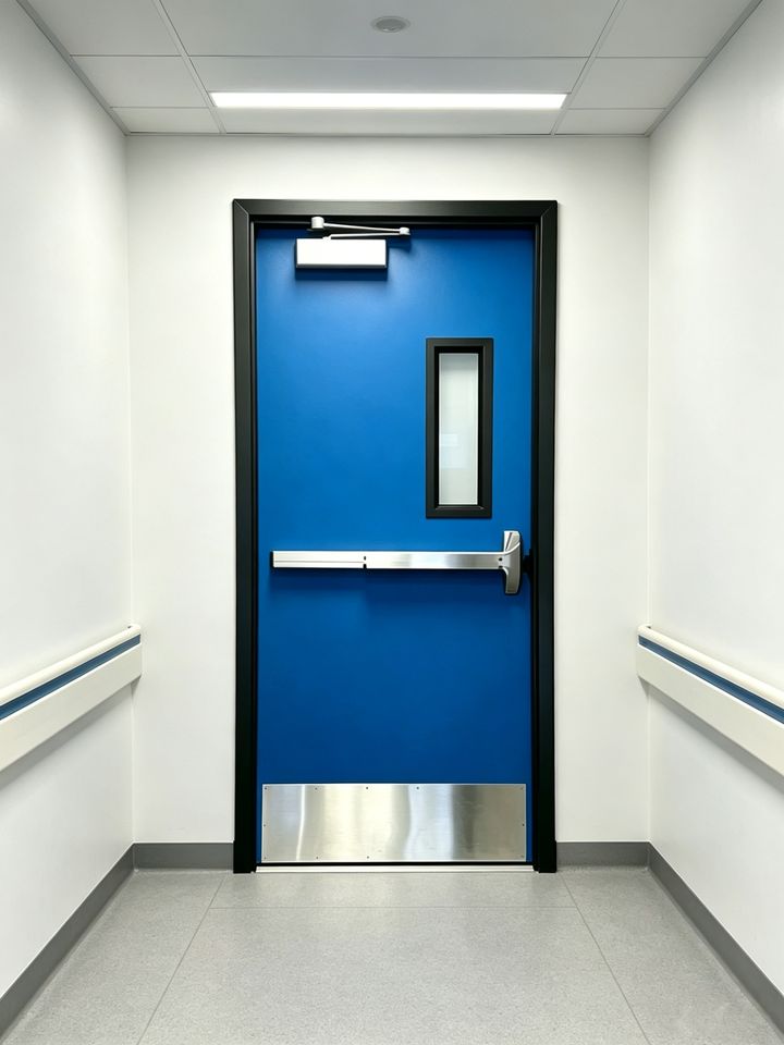 Galvanized Steel Fire Door Witn Vison Panel 60 Minutes Fireproof ...