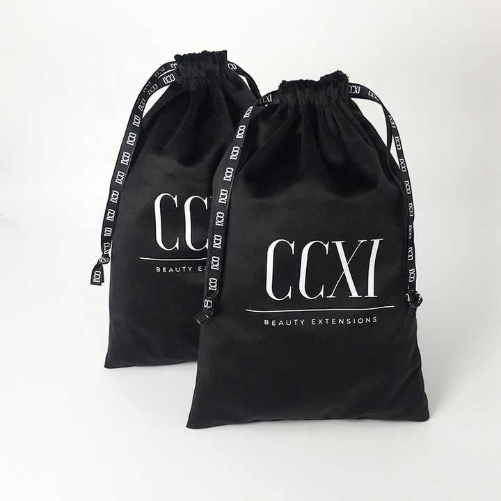 Velvet Custom Pouch Luxury Beauty Hair Gift Bag Drawstring Closure ...