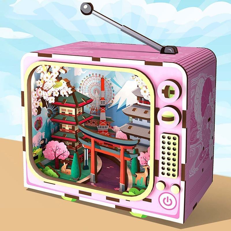 129pcs Under Mount Fuji Small House Building DIY Toy Jigsaw Assembly TV ...