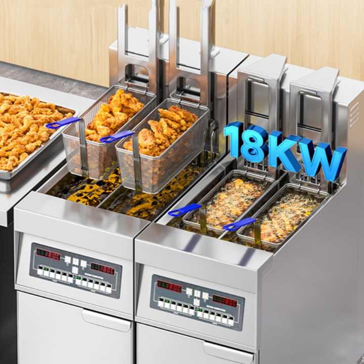Commercial Electric Deep Fryer With Double Tanks for Fried Chickens ...