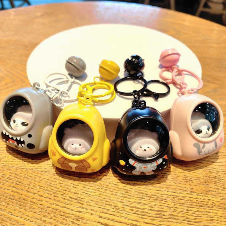 Cute Starry Sky Bear Night Light Keychain Chain Romantic Valentine's ...