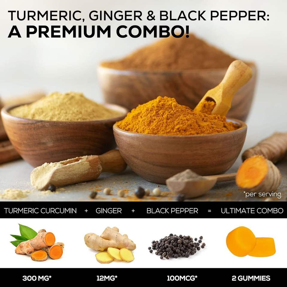 Turmeric Ginger Curcumin Complex Gummies Joint Heart Support OEM Custom ...