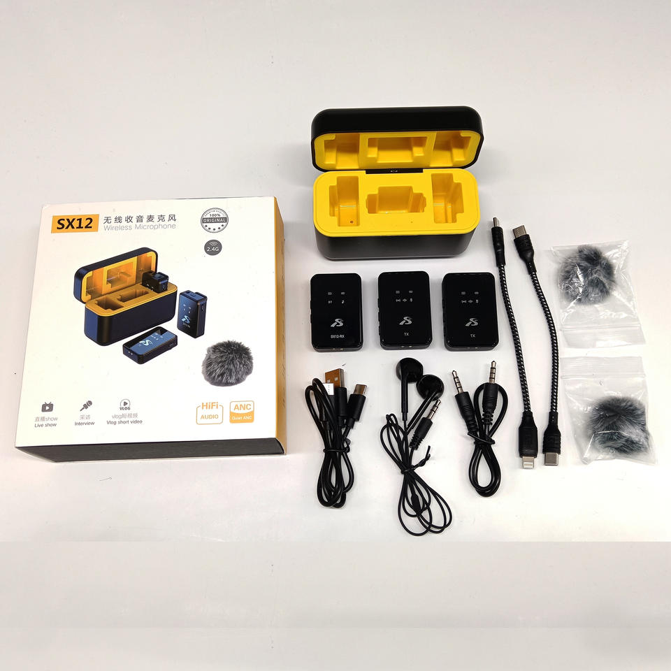 Portable Wireless Lavalier Microphone SX12 Outdoor Live Streaming 2.4G ...