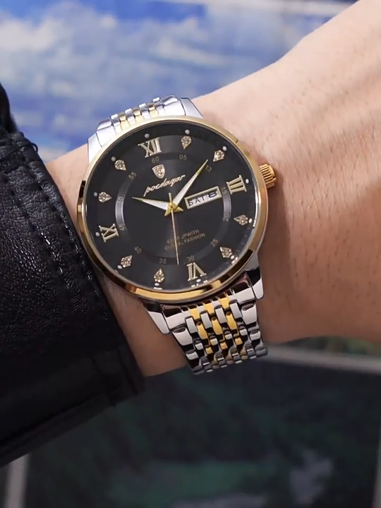POEDAGAR Watch for Men - Luxury Ultra Thin Gold Waterproof