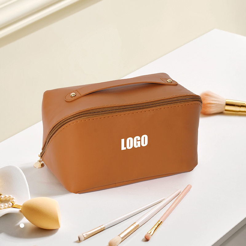 Portable PU Leather Makeup Bag Custom Logo Waterproof Cosmetic Storage ...
