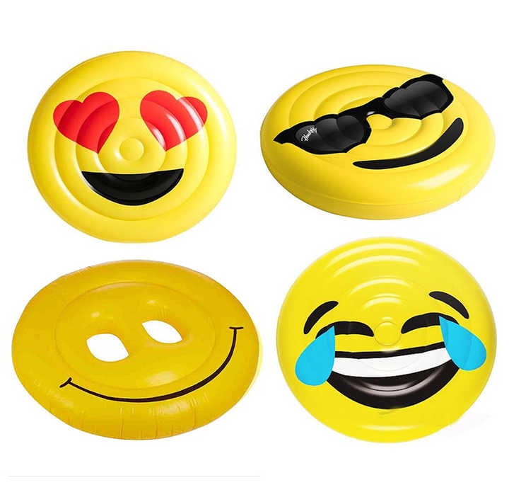Summer Pool Party Swim Fun Giant Inflatable Smile Face Pool Float Raft ...