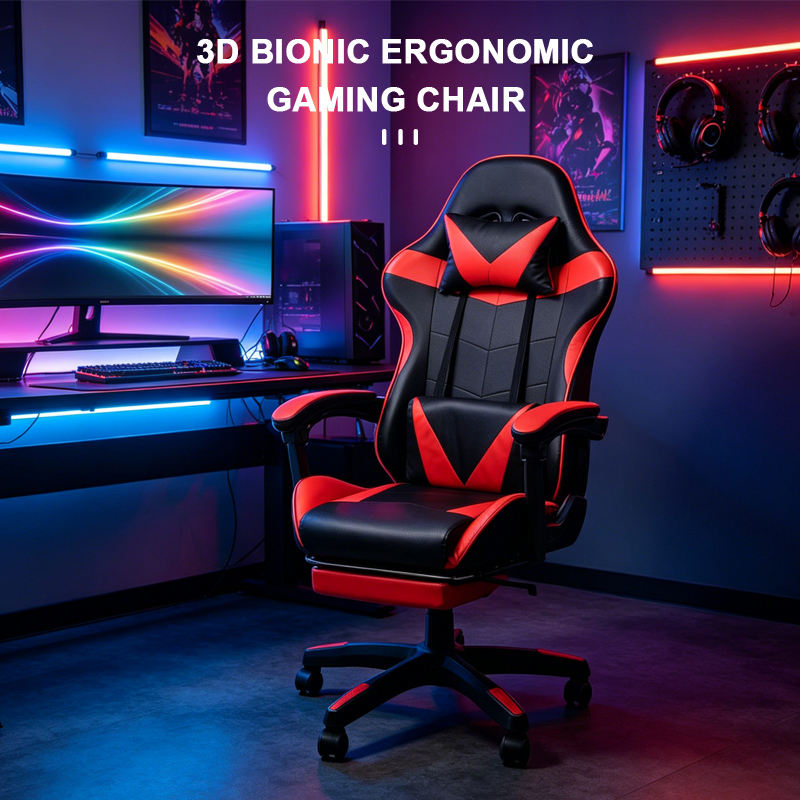 Red Black Popular Gaming Chair with Footrest for Home Office Hotel ...