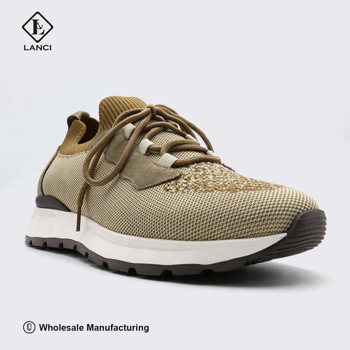 LANCI Men's Leather Sneakers Breathable OEM ODM Shoe Design Genuine ...