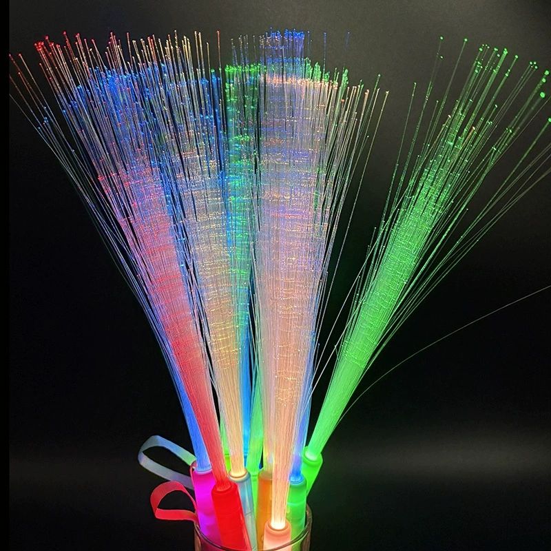 LED Flashing Fiber Optic Stick Glow Dark Wands Luxury Party Birthday ...