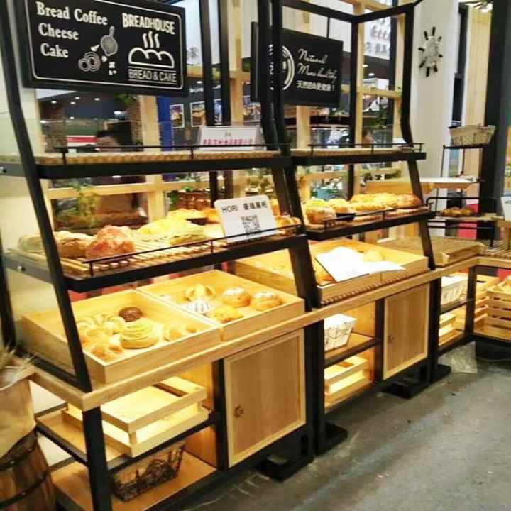 Custom Bakery Display Cabinet and Bread Stand Shop Furniture for Cafe ...