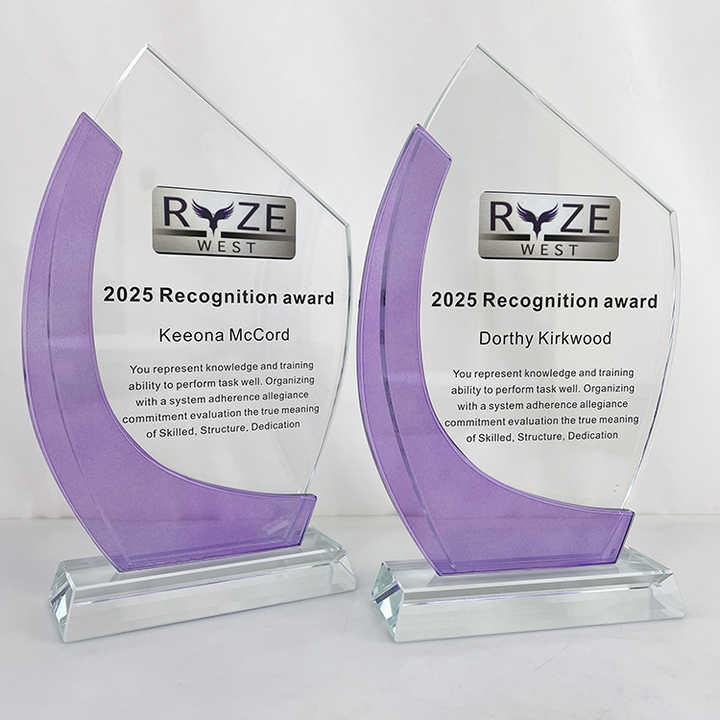 Personalized Purple Crystal Plaque Custom Crystal Trophy MH-J0468 ...