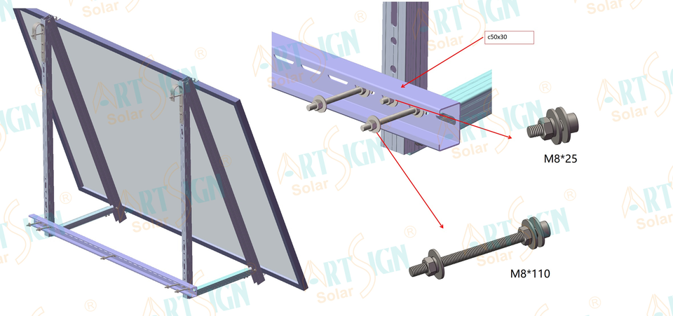 PV Panel Bracket OEM ODM Factory Price Adjustable Balcony Solar ...