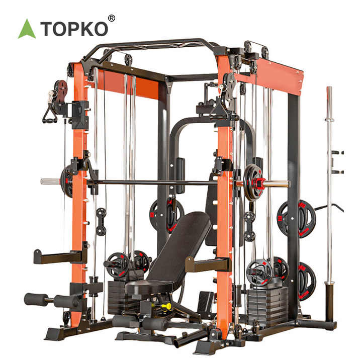 TOPKO Multi-functional Smith Machine Fitness Training Gym Equipment Commercial Smith Training ...