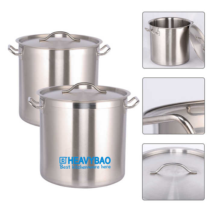 Heavybao Large Commercial Cooking Pots - Durable & Versatile