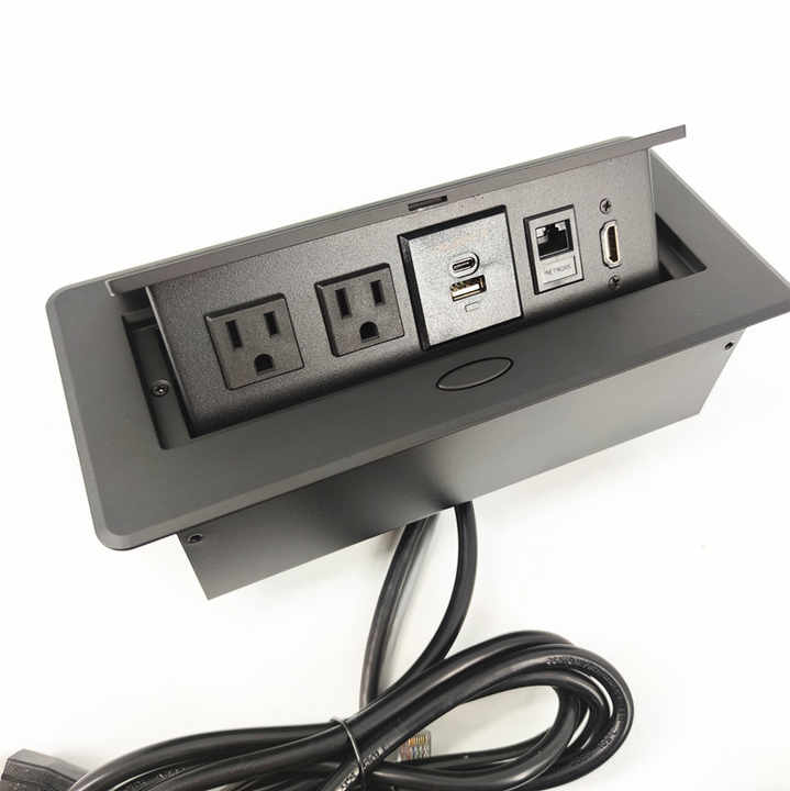 Office Table Conference Table Hidden Pop up US Power Strip with USB C Ports