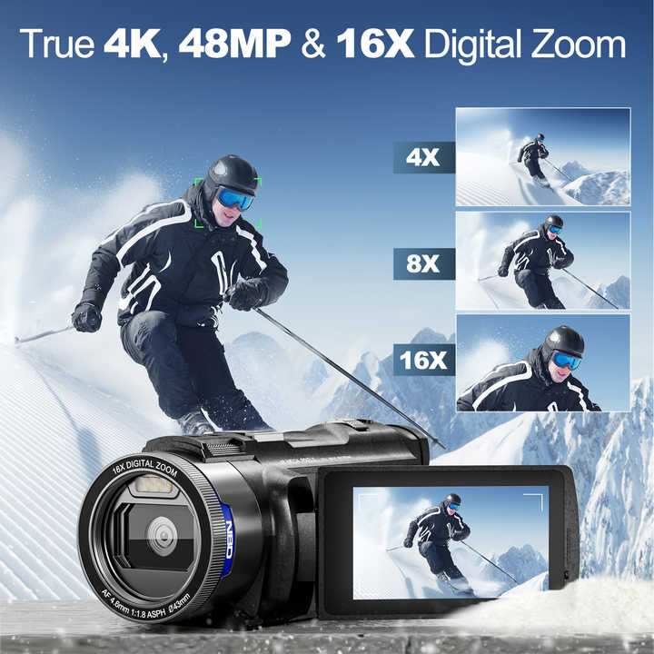 NBD Professional Video Camera - 16X Zoom 4K Camcorder