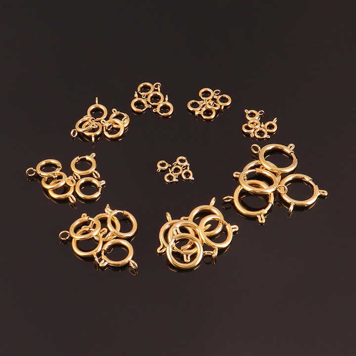 10pcs 18K PVD Gold Plated Stainless Steel Spring Clasp