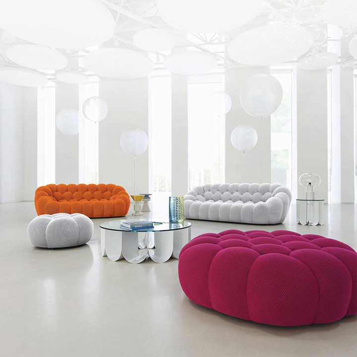 Modern Luxury Curved Honeycomb Colorful Bubble Sofa Set