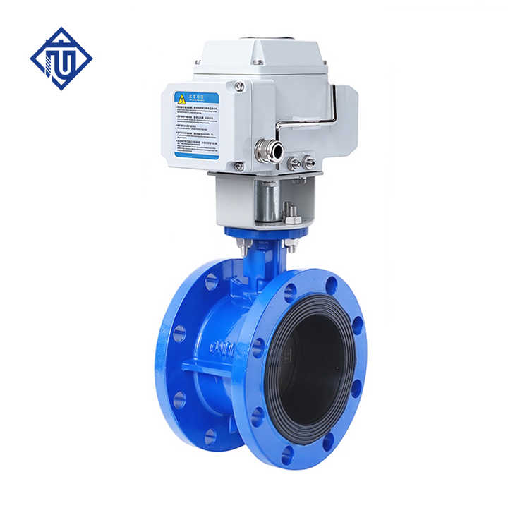 OEM DN50-DN500 PN16 PN10 EPDM Ductile Iron Electric Flanged butterfly ...