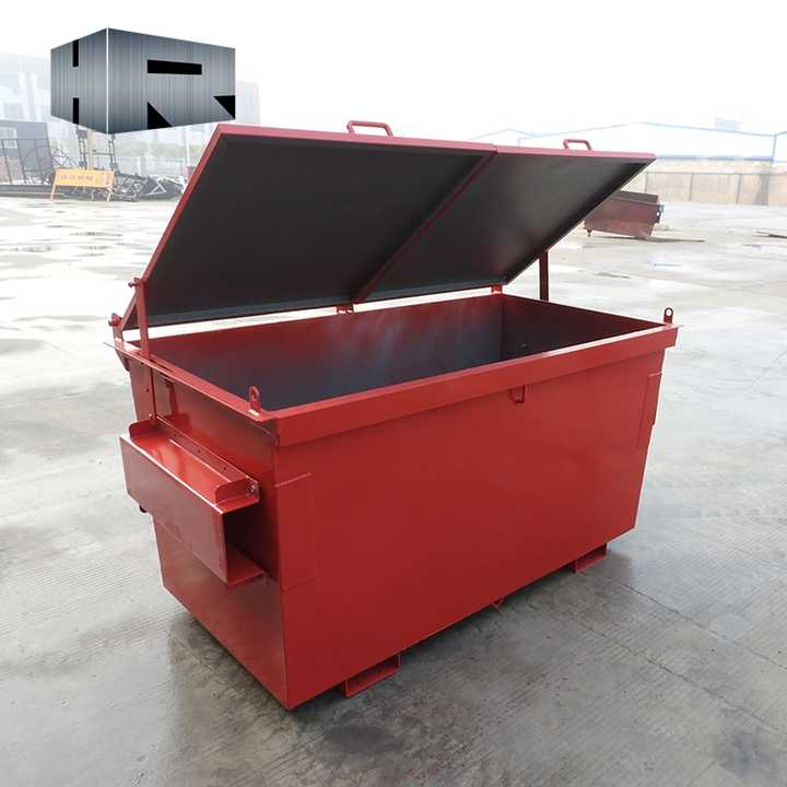 Hot Galvanizing Skip Bin Outdoor Steel Front Load Bin Metal Waste Front ...