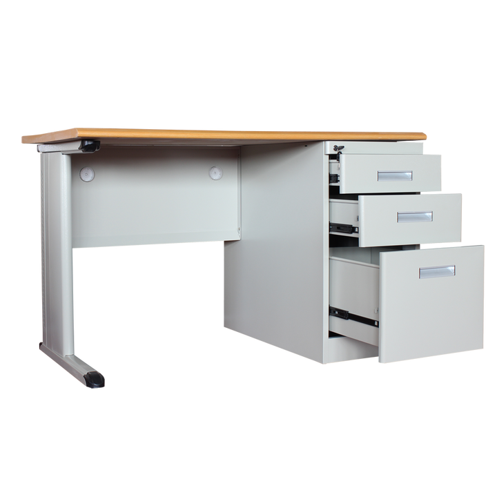 Modular Steel Office Desk Budget-Friendly Computer Desk with Pedestal ...
