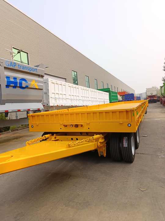 Howo High Quality Steel Lowbed Trailer Flatbed Semi Trailer 3 Axle 4 ...