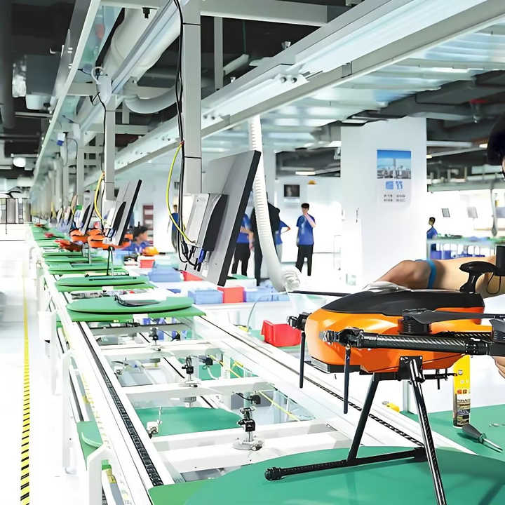 Efficient Drone Assembly Line with High-Speed Conveyor