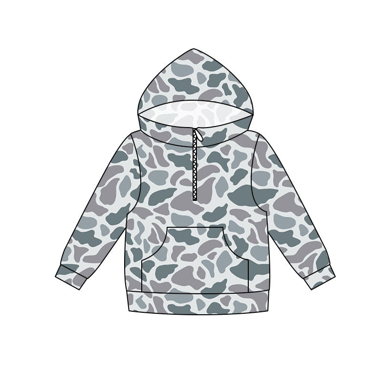 Customization Fall Kids Clothing Baby Boy Long Sleeve Half Zipper Camo ...
