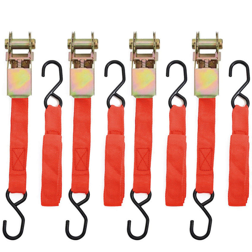 Hevay Duty Polypropylene Fiber Ratchet Tie Down Straps with S Hook ...