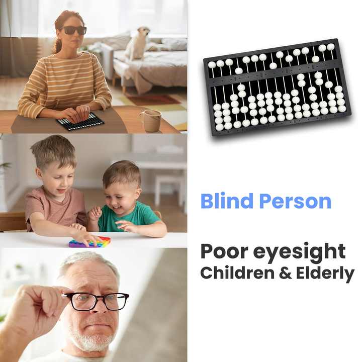 Portable Early Education Learning Tools 15 Lines Braille Abacus for the ...