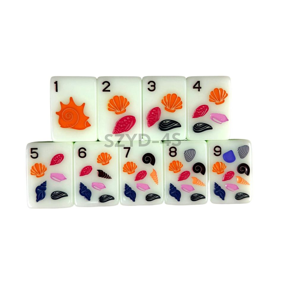 Four-layered Green Tone Acrylic Mahjong Set Beach Theme 166 Tiles ...